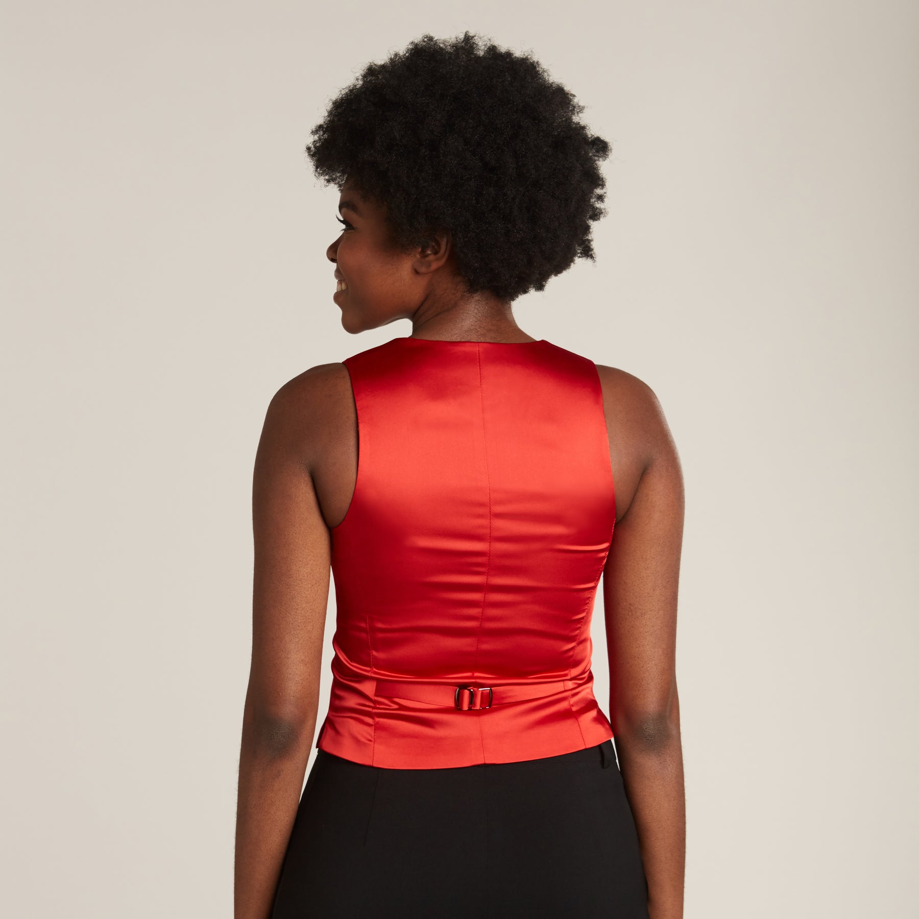 Women's Red Tuxedo Vest